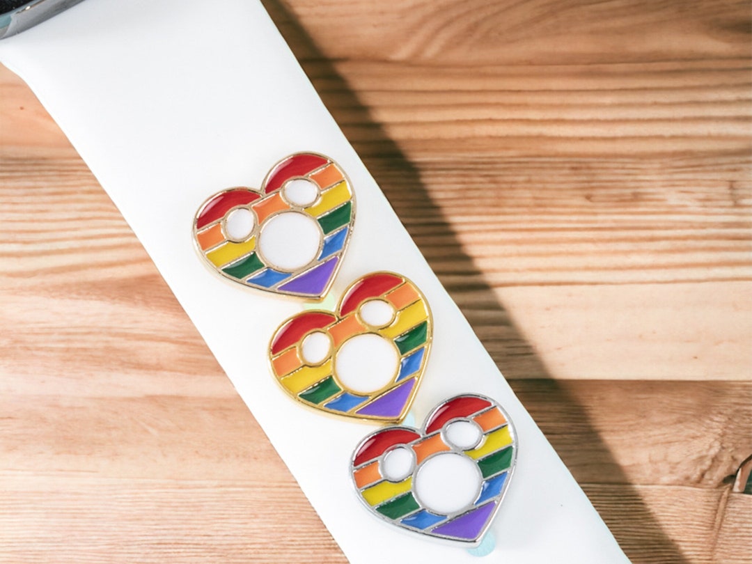 Rainbow Heart Mickey Mouse Ear Apple Watch Charm: Samsung Watch ...