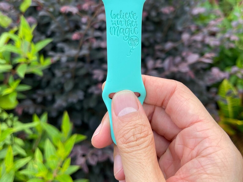 Engraved Mickey Balloons Silicone Fitbit Band, Disney Park Watch Strap ...