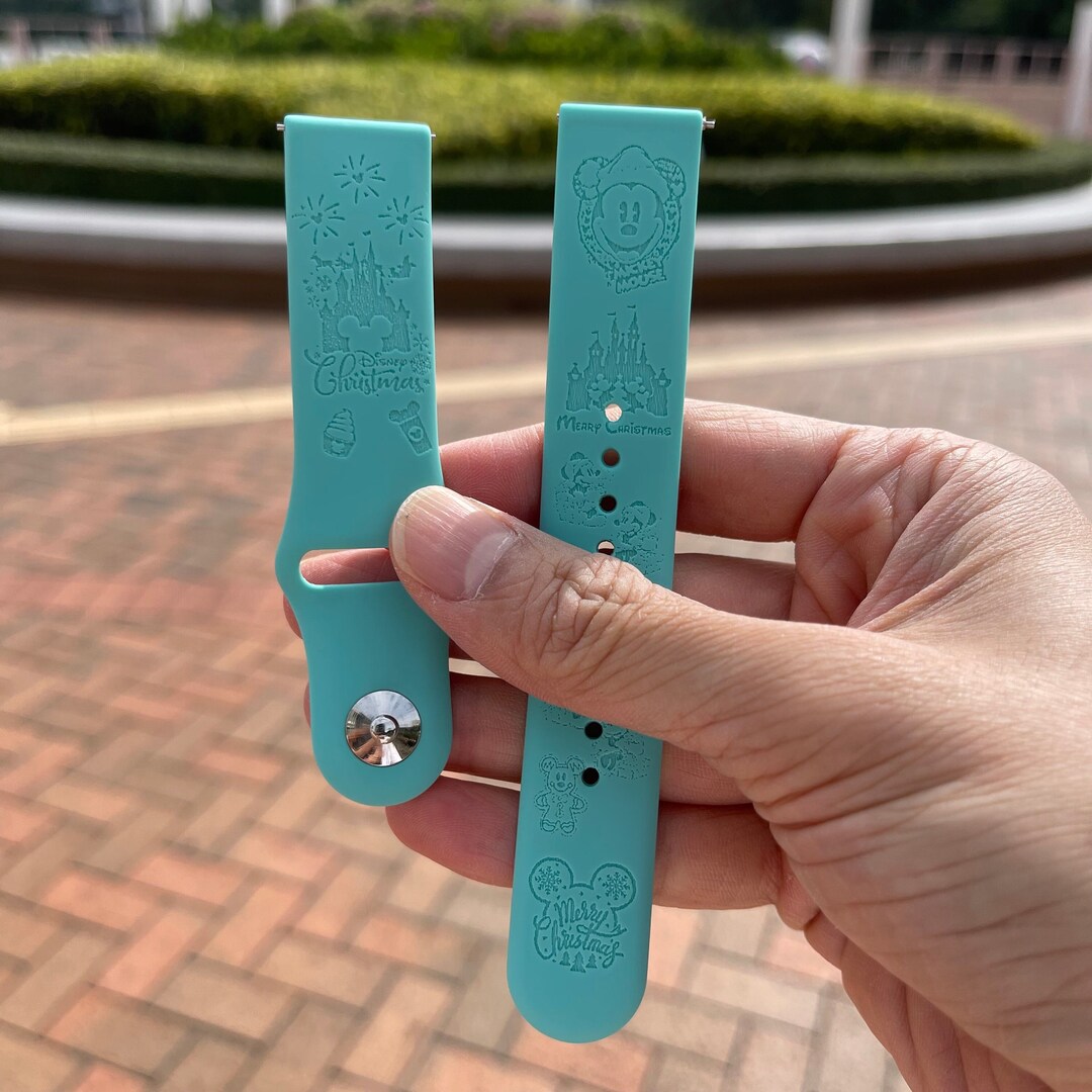 Disney Mickey Christmas Theme Park Snack Engraved Silicon Fitbit Versa ...