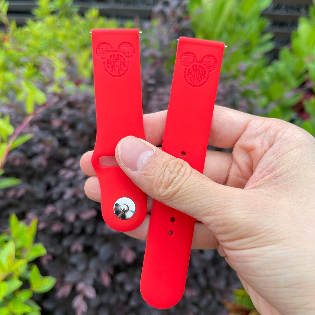 Mickey Mouse Ear Monogram Fitbit Band: Engraved Silicone Google Pixel ...