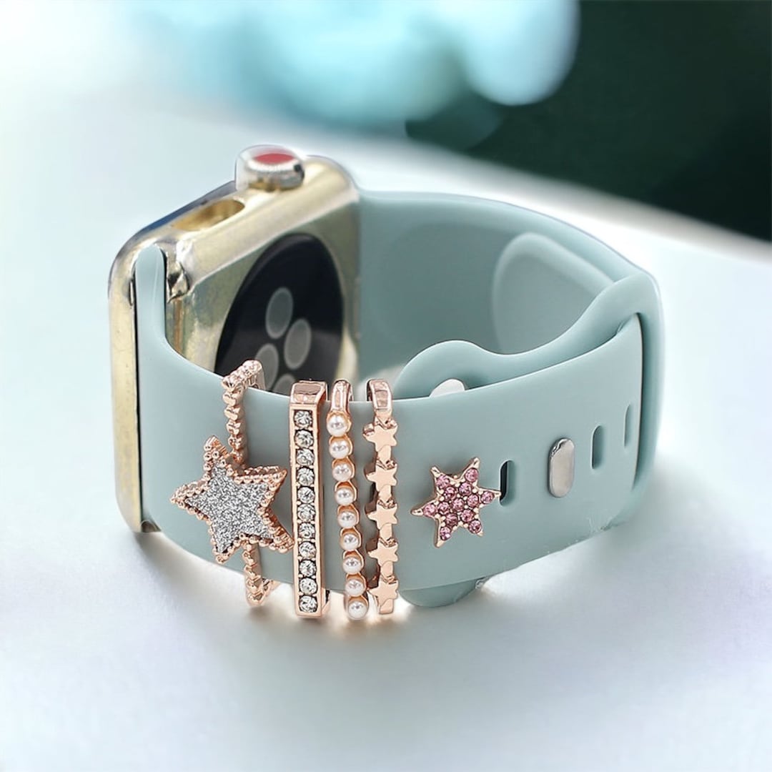 Rose Gold Star Shape Charm, Diamond Apple Watch Charms, Watch Band ...
