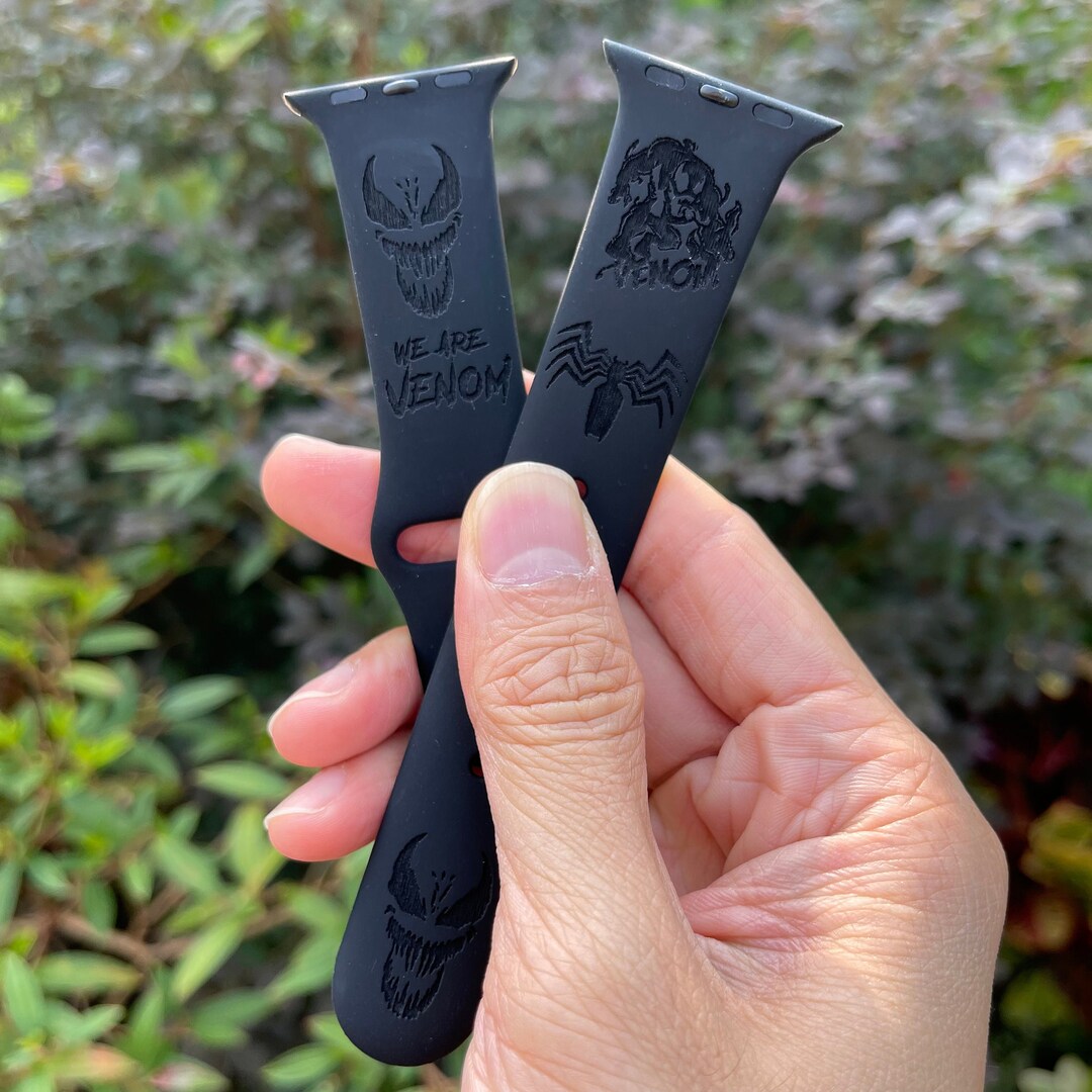 Venom - Spider Man Villains Engraved Silicon Apple Watch Band 38mm 40mm ...