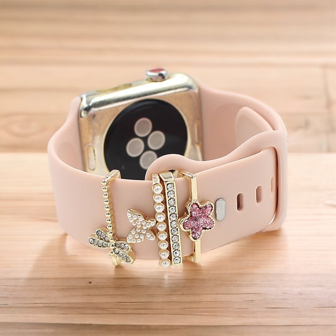 Gold Floral Dragonfly Apple Watch Charms: Diamond Butterfly Samsung ...