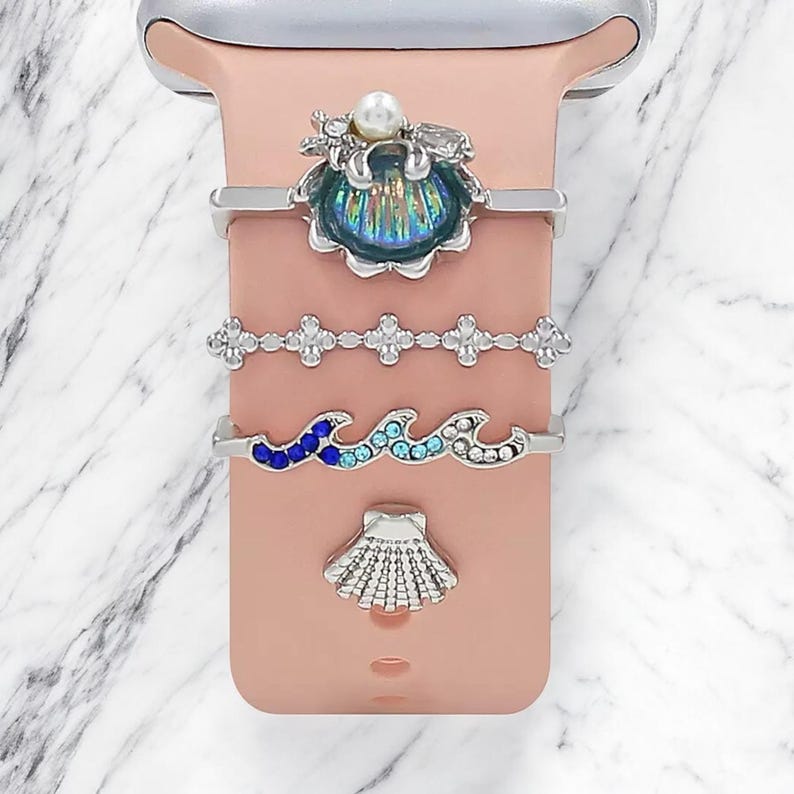 Sea Shell Mermaid Apple Watch Band Charms: Samsung / Fitbit Watch Strap ...