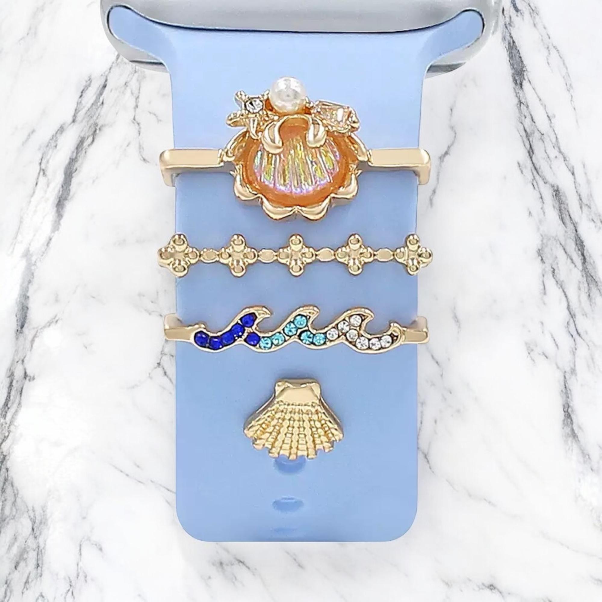 Sea Shell Mermaid Apple Watch Band Charms: Samsung / Fitbit Watch Strap ...