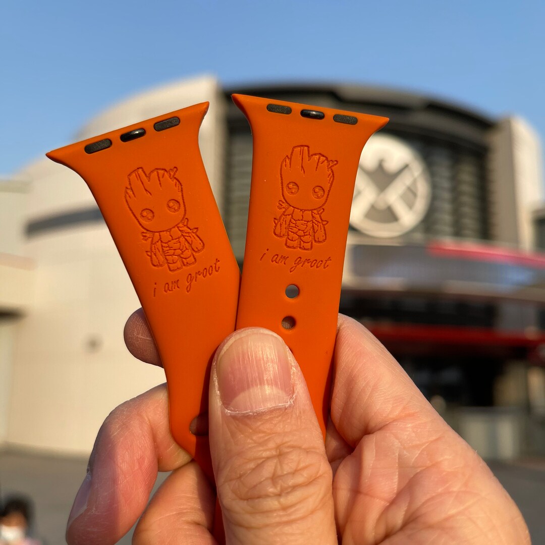 Baby Groot, I'm Groot Engraved Silicon Apple Watch Band for 38mm 40mm ...