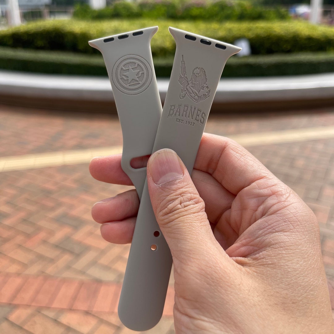 Winter Soldier Bucky Barnes Engraved Silicone Apple Watch Band for All ...