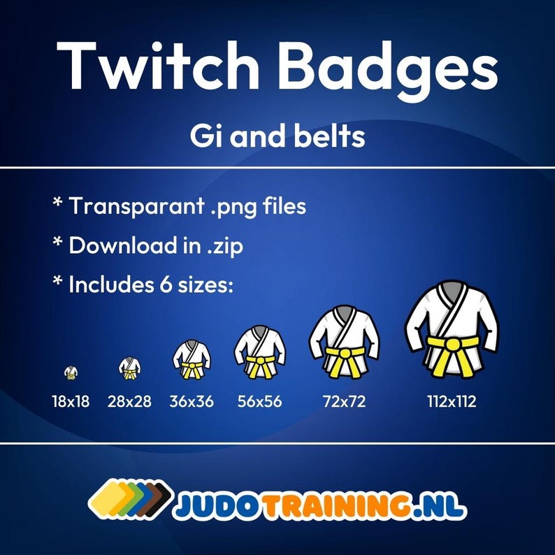 Twitch Badges / Sub / Emotes / Judo Karate BJJ / Gi and Belt - Etsy