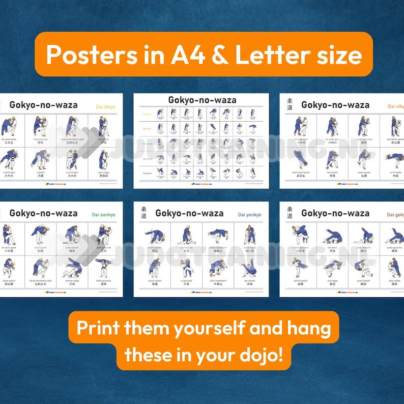 Judo Gokyo Technique Posters A4 and Letter Printable - Download - Etsy