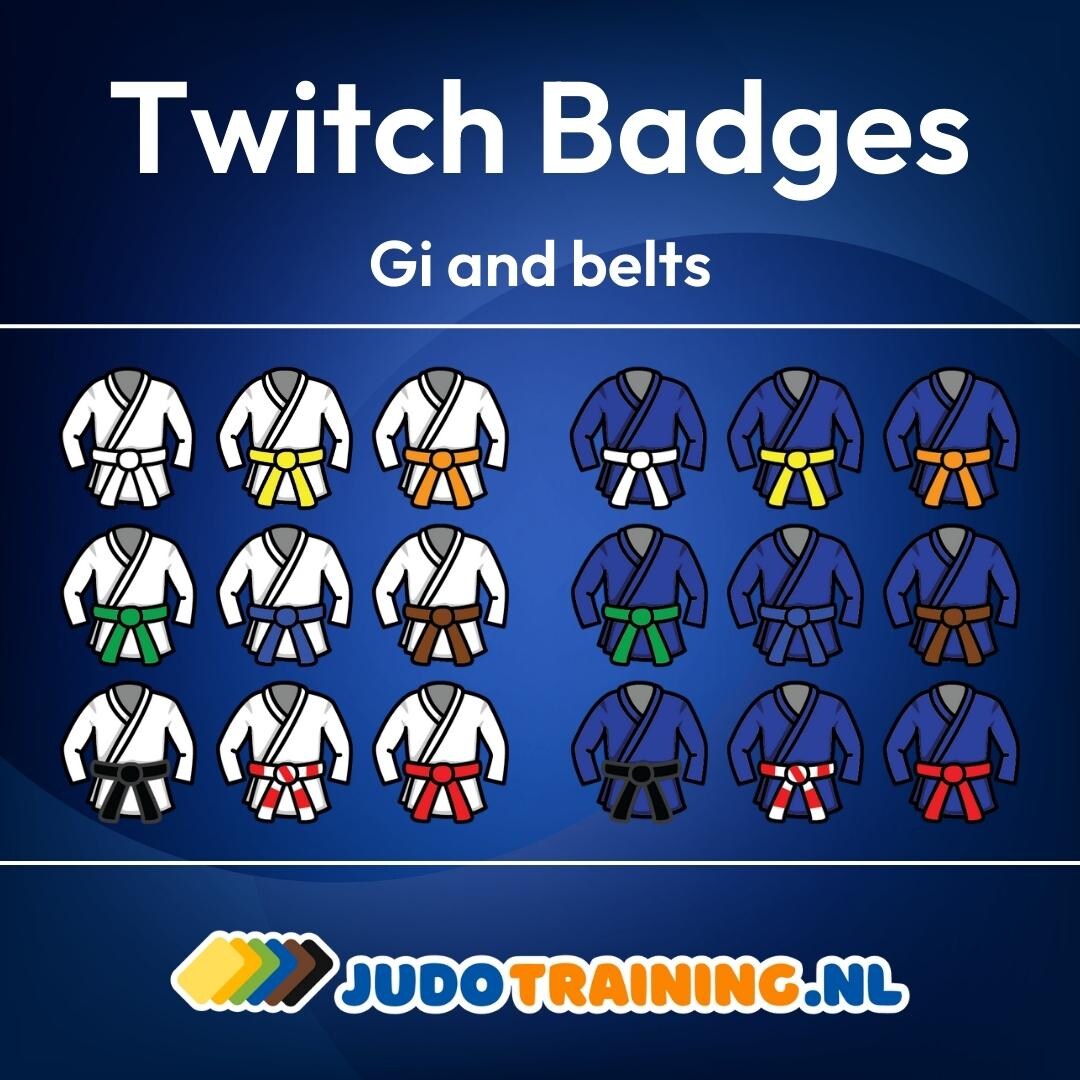 Twitch Badges / Sub / Emotes / Judo Karate BJJ / Gi and Belt - Etsy