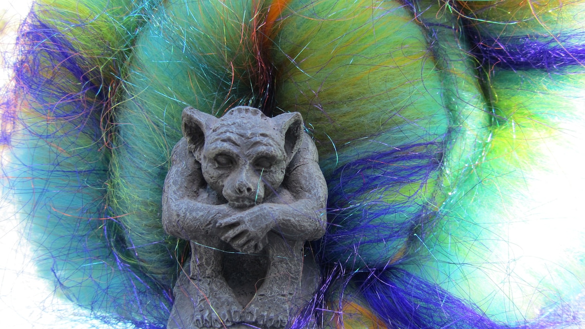 FANCY LIZARD 3.5 oz fiber art batt for spinning felting | Etsy