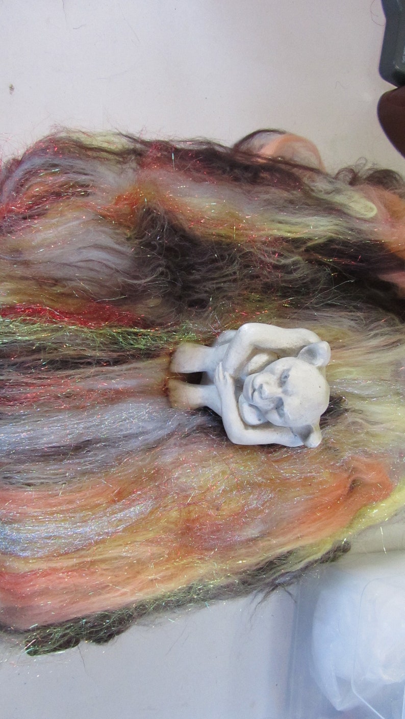 VOODOO spinning fiber art batt carded wool textured bling | Etsy