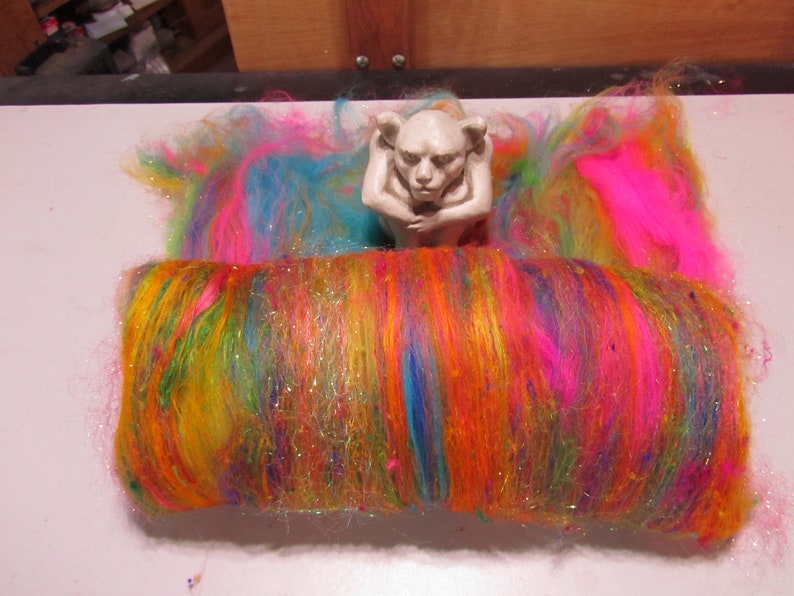 TOY LAND, Fiber Art Batt for Spinning, Felting Fiber, Roving, Art Fiber ...