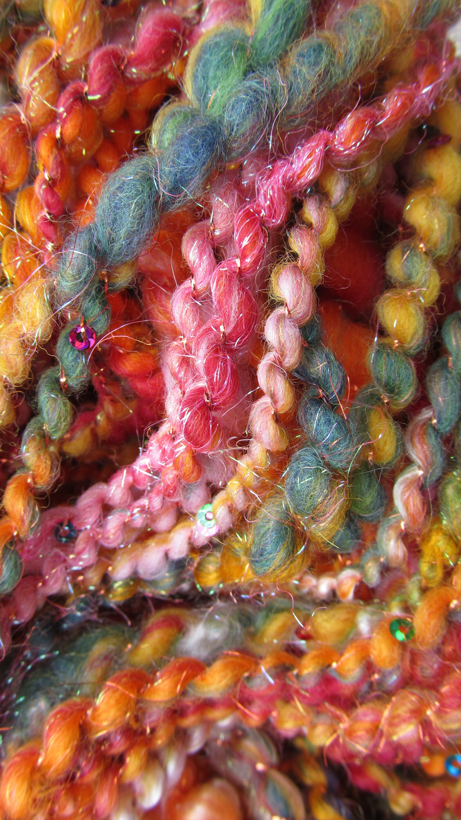 KOI POND, Spinning Fiber, Art Batt, Carded Wool, Textured Bling Batt ...