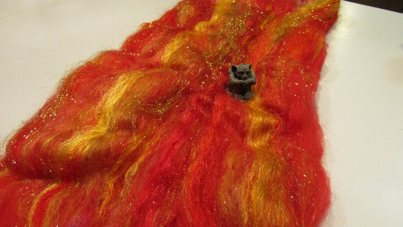 NEW YEAR'S EVE, Fiber Art Batt for Spinning, Sari Silk, Angelina ...