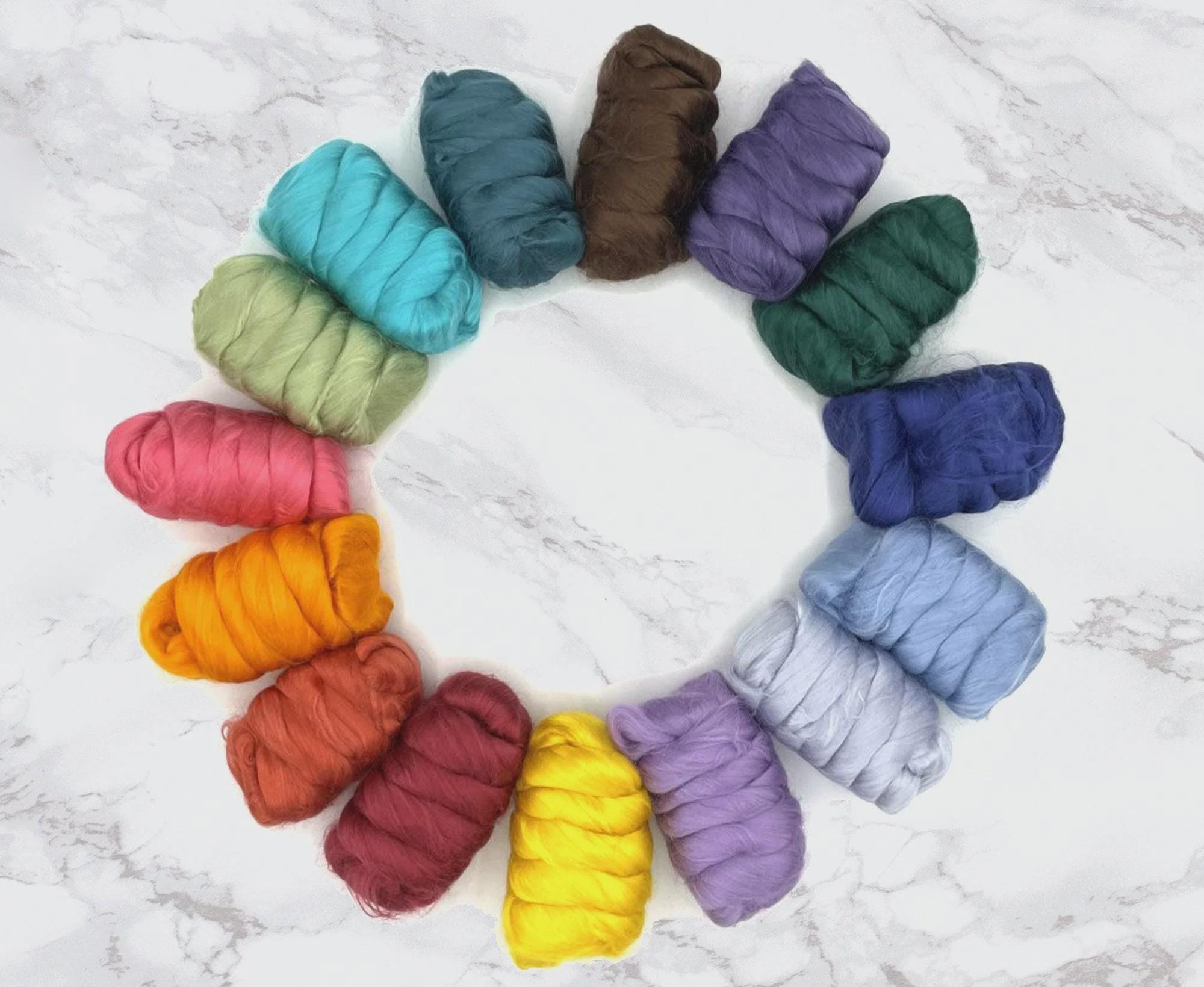 BAMBOO Roving Pack, Spinning Fiber, Weaving, Needle Felting, Roving for ...