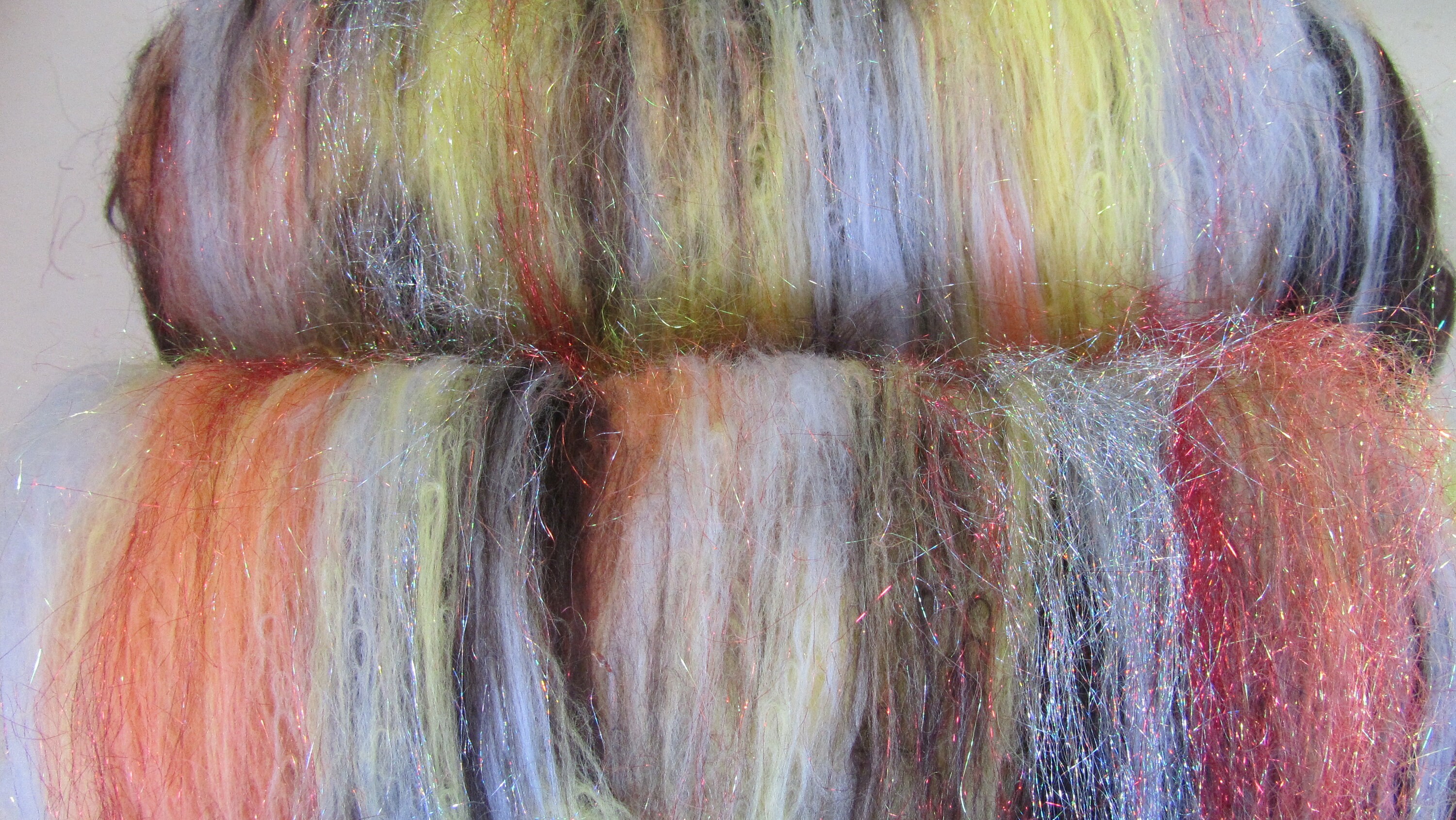 VOODOO spinning fiber art batt carded wool textured bling | Etsy