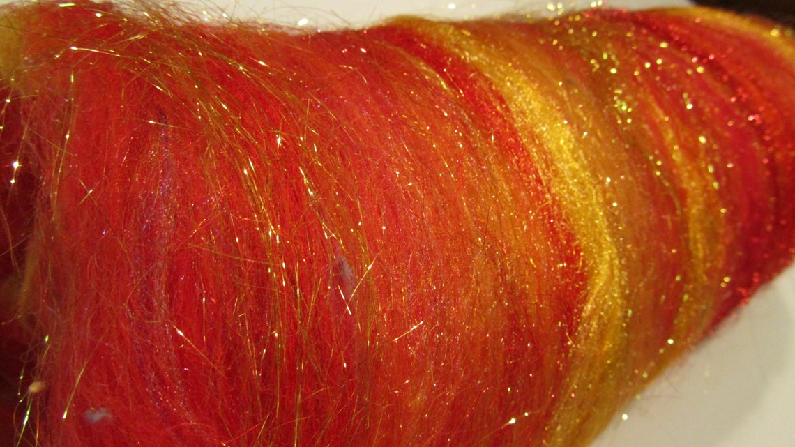 NEW YEAR'S EVE Fiber Art Batt for Spinning Sari Silk | Etsy
