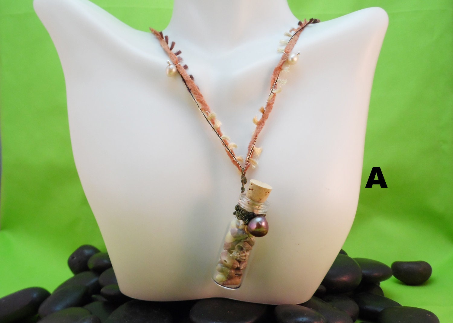 Mermaid Treasure Necklace, Shells, Mermaid Tears beach Glass, Sea ...