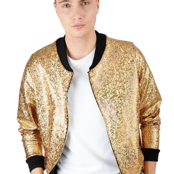 Metallic Bomber Jacket - Etsy