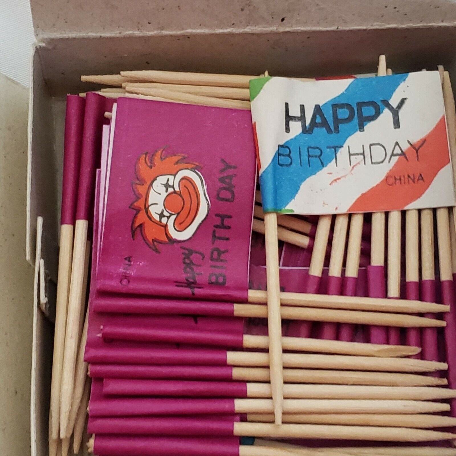 Vintage Toothpick With Flags Lot 2 Boxes Party Happy Birthday Asst - Etsy