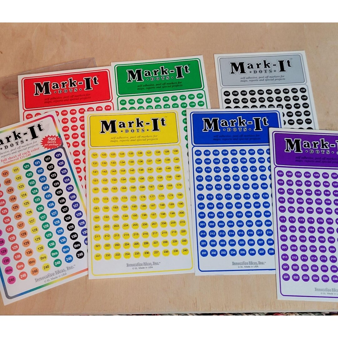 Mark It Dots Open Package Rainbow Inventory Control Includes 672 Dots ...