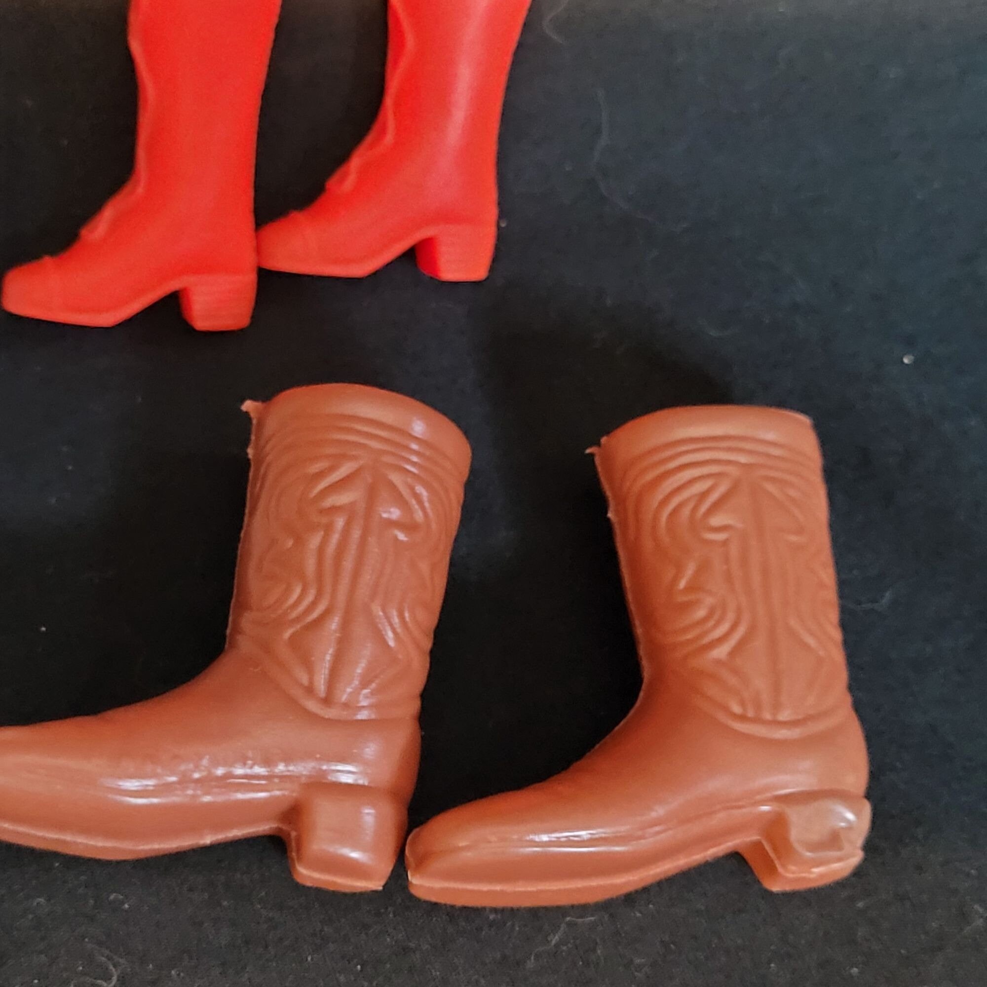 Vintage Barbie Boot Lot 9 Pairs and 9 Singles Mod Gray Brown Squishy ...