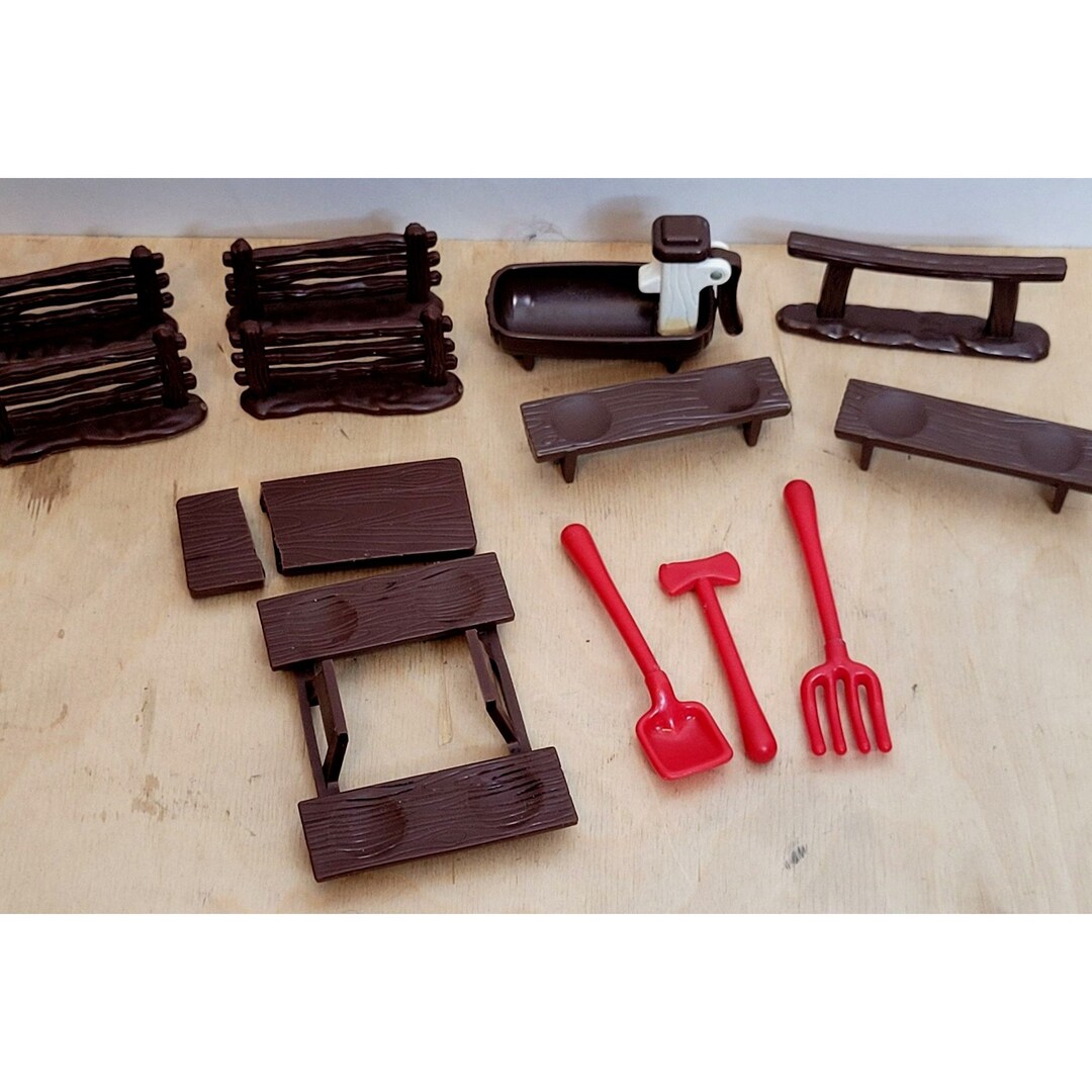 Vintage Weebles Western Playset Hasbro 1974 Brown Plastic 12 Pieces ...