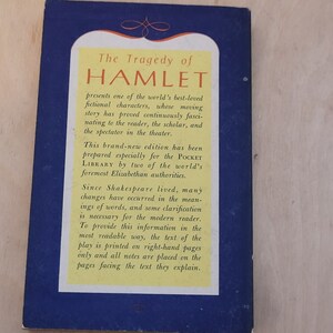 Tragedy of Hamlet Prince of Denmark Shakespeare Pocket Library 1958 ...