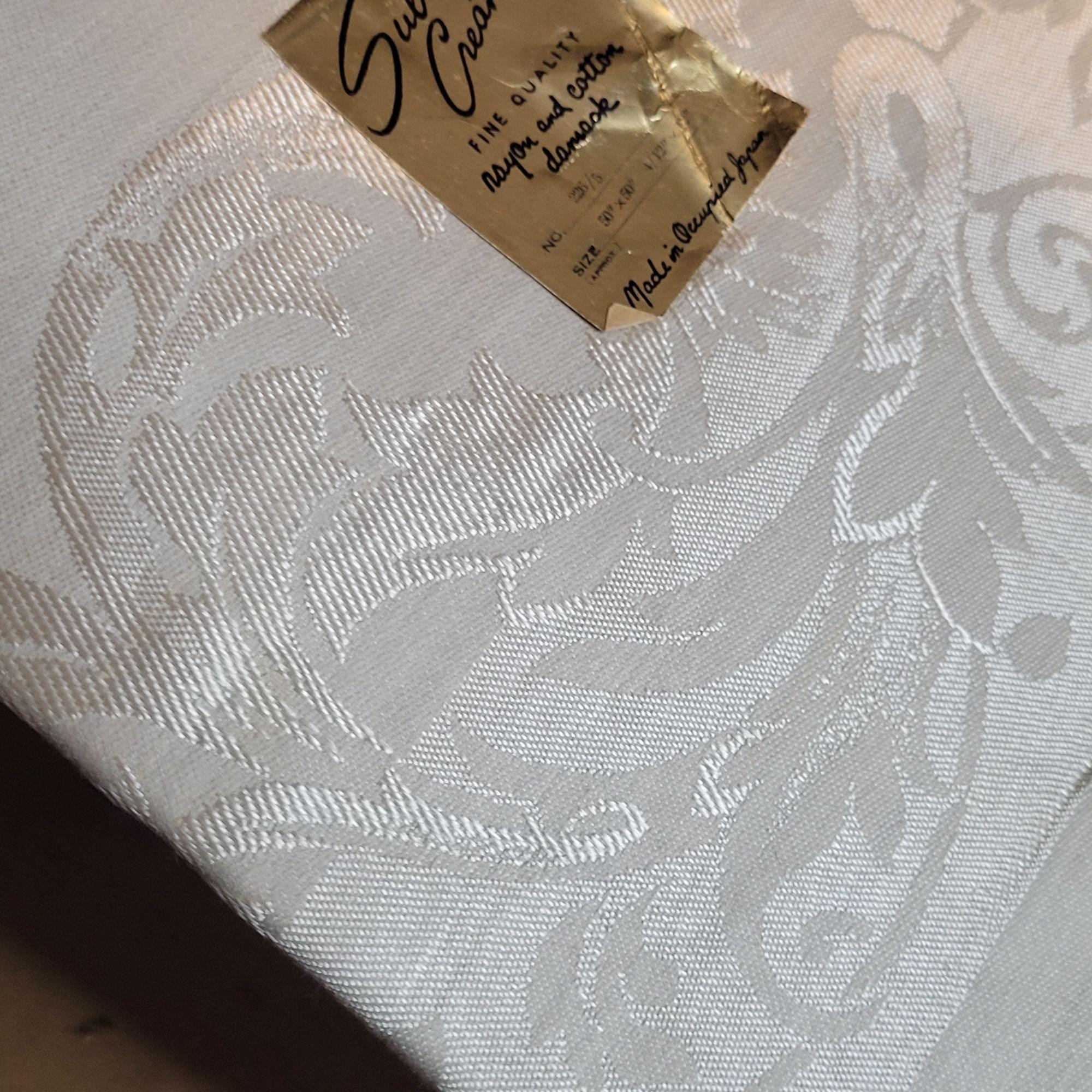 Vintage Table Cover Sultan Creations Damask Japan 50x50 Inch Square off ...