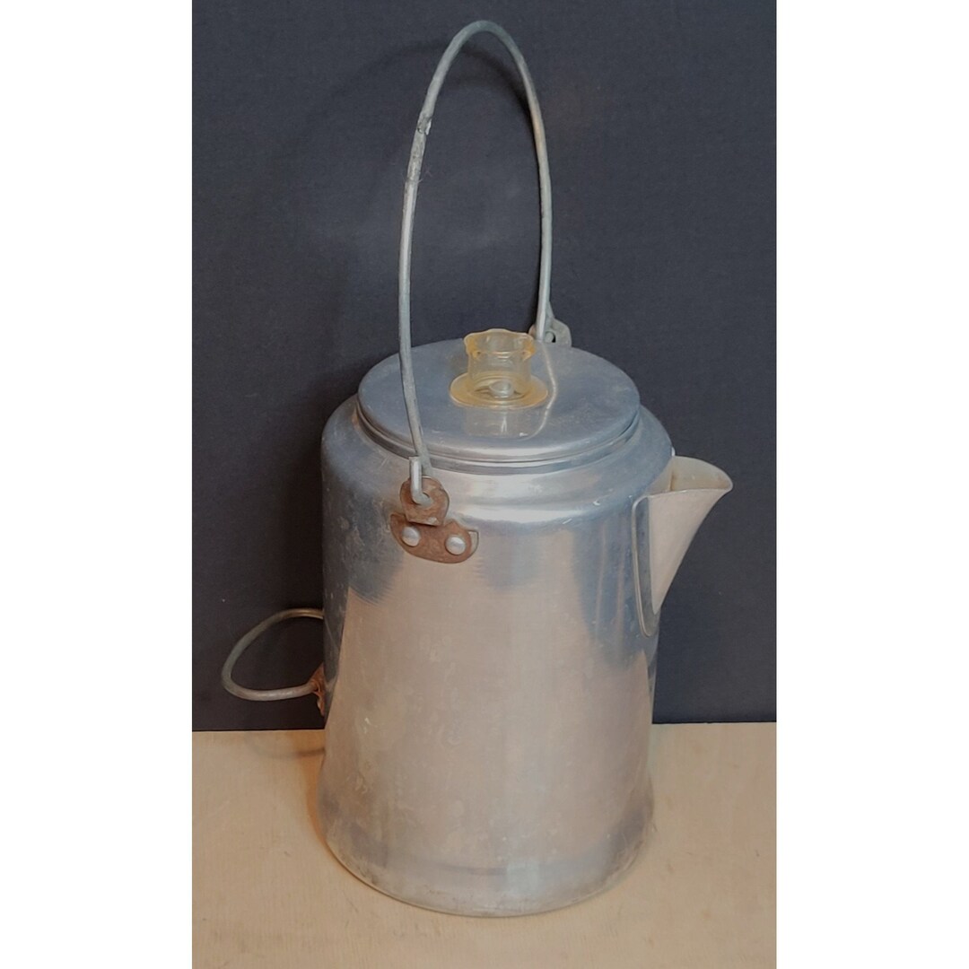 Vintage Comet Percolator Aluminum With All Insides 9 Cups Metal Camping ...
