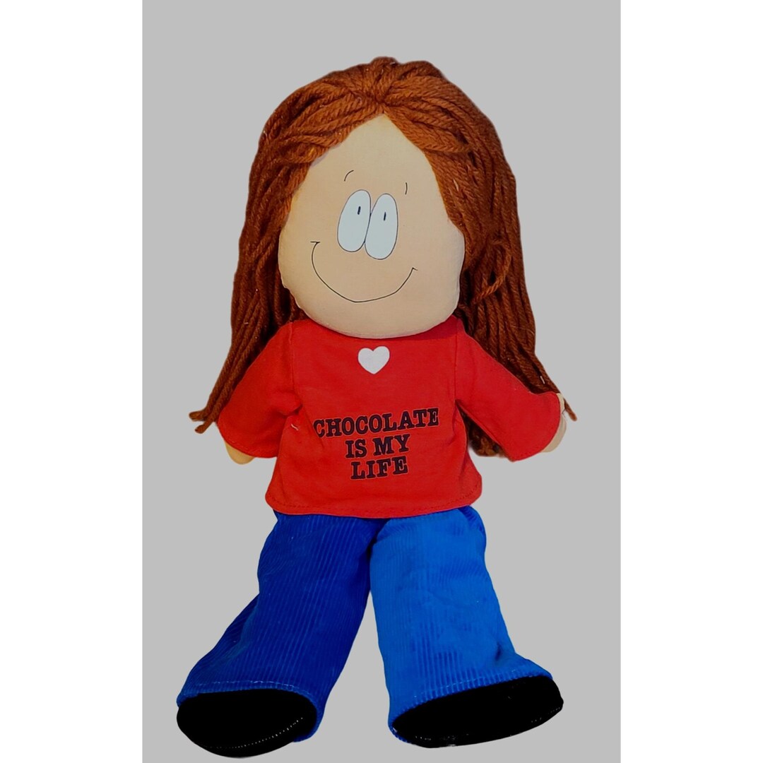 Vintage Cathy Plush Doll 1982 Retro 17 Inch Red Blue Soft Stuffed Toy ...