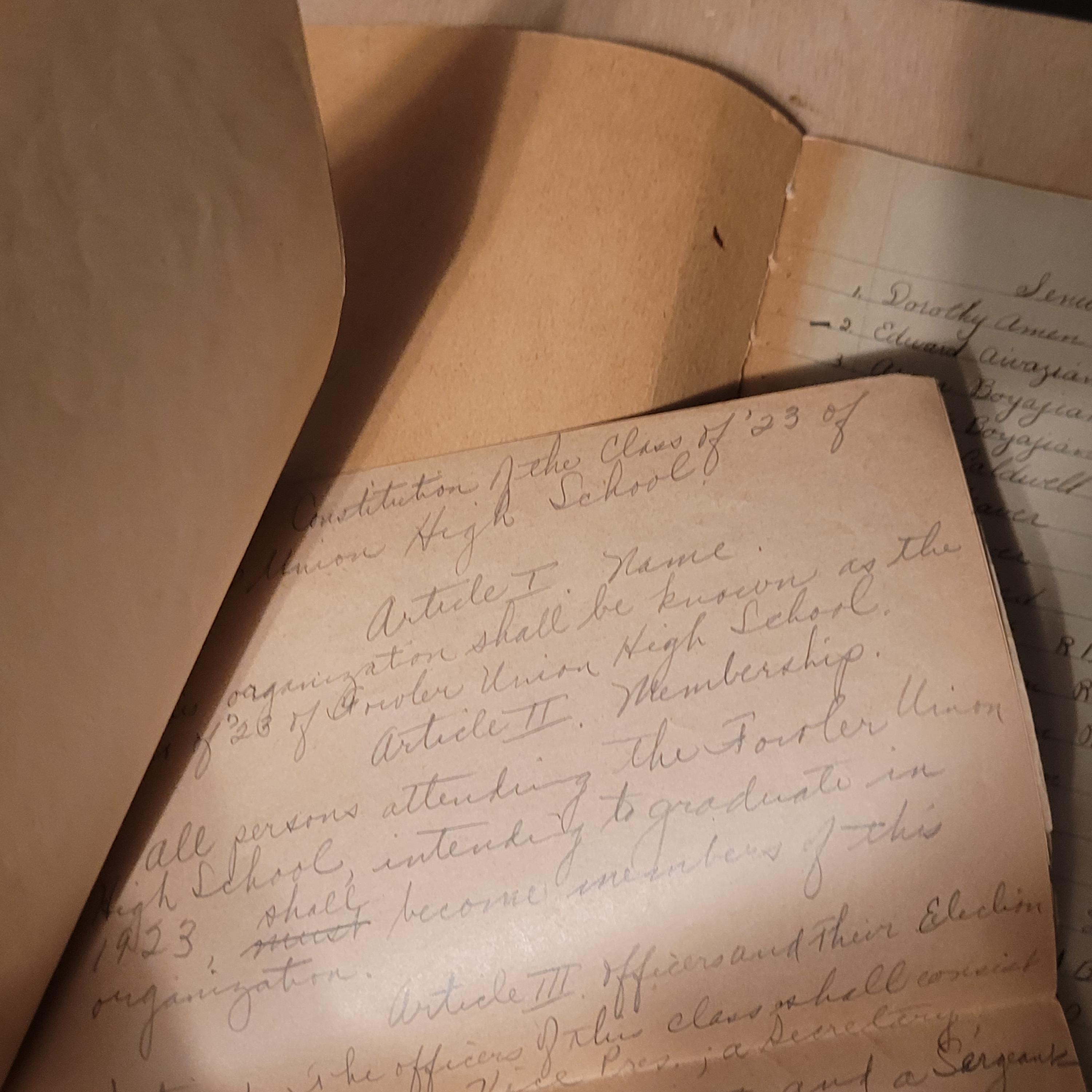 Vintage Composition Book Has Writing Dated 1922-23 Fowler Union HS ...
