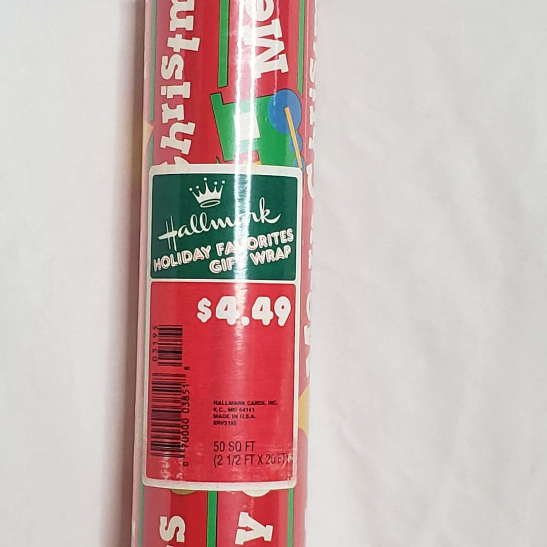 Vintage Hallmark Gift Wrap Wrapping Paper NOS Sealed Roll 50 Sq Ft ...