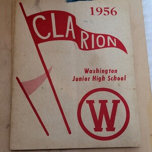 Vintage Yearbooks 1955 1956 1957 Washington Junior High School Clarion ...