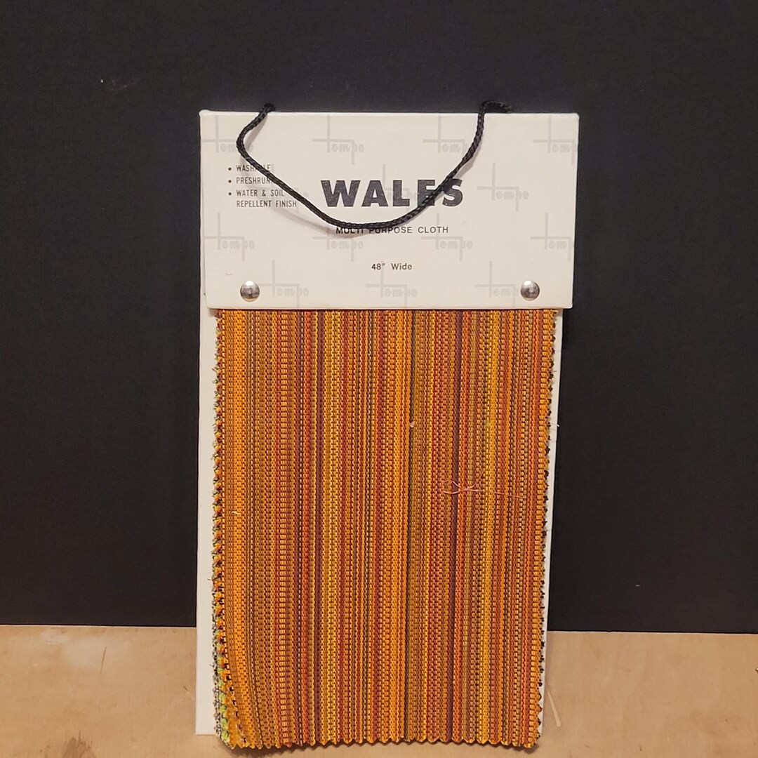Vintage Fabric Swatch Sample Book Wales Tempo Fabric September 1974 ...