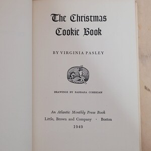 The Christmas Cookie Book Virginia Pasley 1949 Hard Back Dust Jacket - Etsy