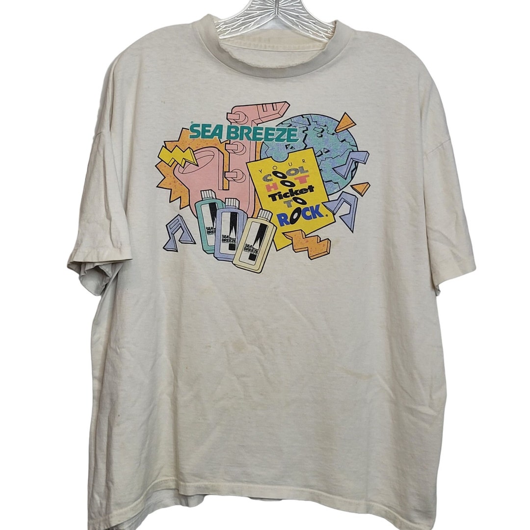 Vintage 80s Novelty Tshirt Sea Breeze Cool Hot Ticket to Rock Size ...