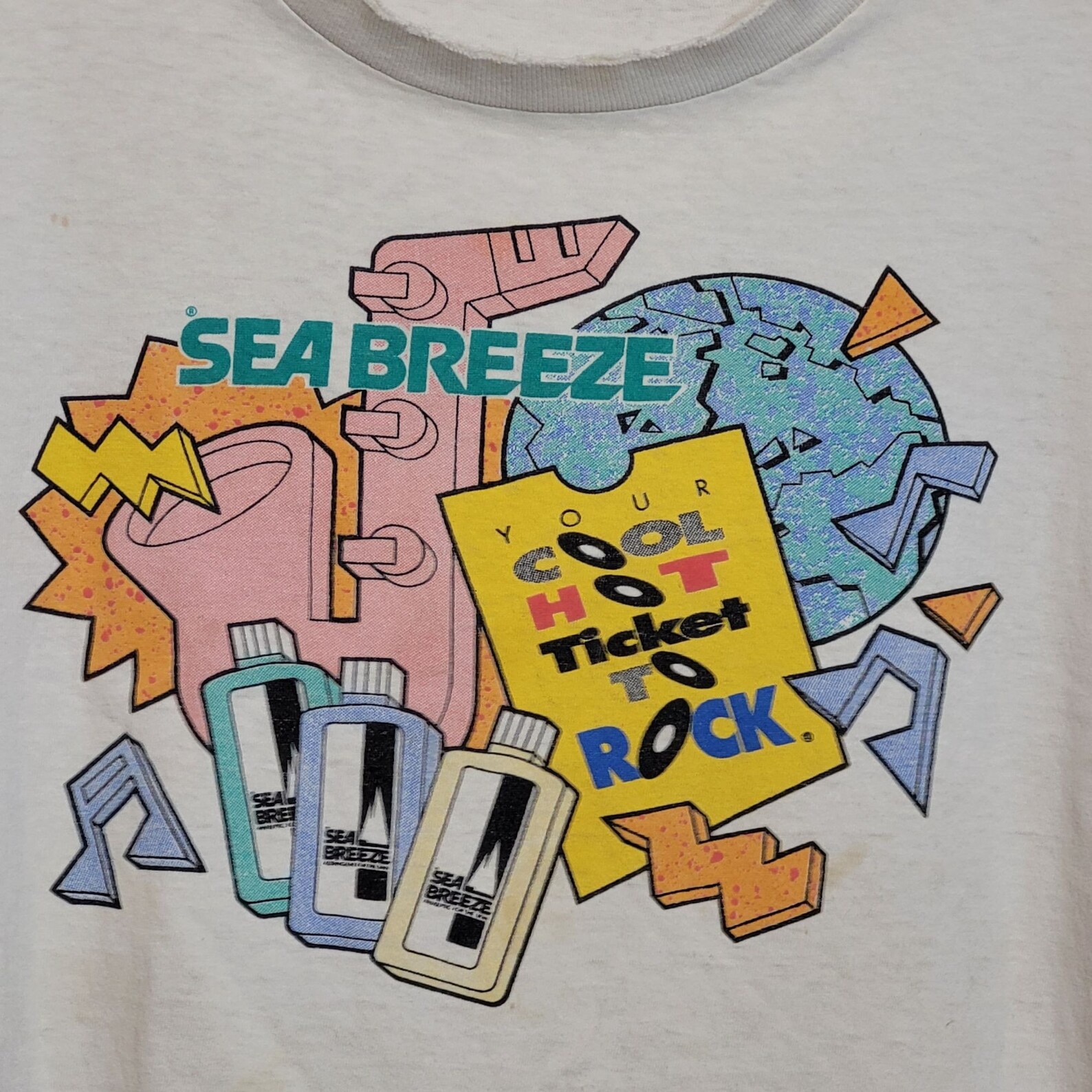 Vintage 80s Novelty Tshirt Sea Breeze Cool Hot Ticket to Rock Size ...