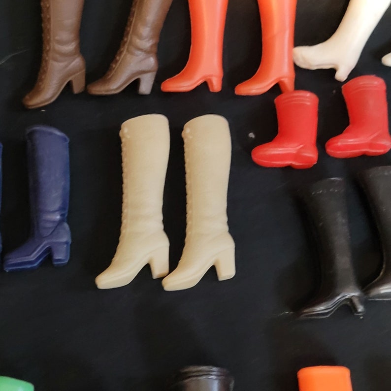 Vintage Barbie Boot Lot 9 Pairs and 9 Singles Mod Gray Brown Squishy ...