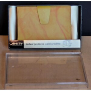 Vintage Amity Ladies Wallet Protecta Card Cowhide Leather Original Box ...