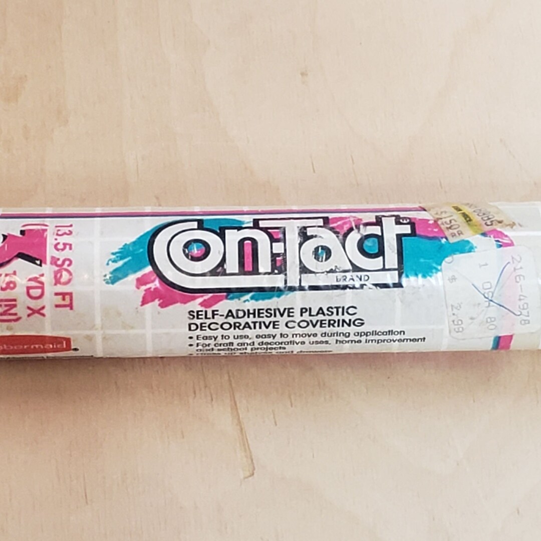 Vintage Contact Paper Adhesive Tan White Checker Squares Sealed 1991 3 ...