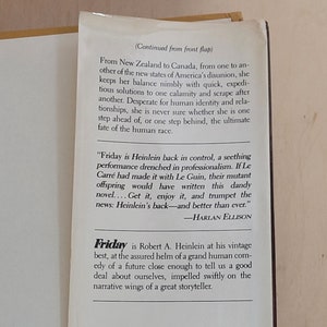 Robert Heinlein Friday 1982 Hard Cover Book Dust Jacket Cover - Etsy