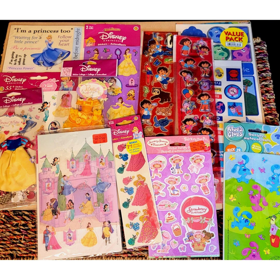 Vintage Stickers Disney Princess Dora the Explorer Blues Clues SSC Lot ...