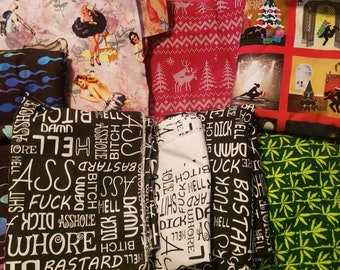 Swear Word Fabric Sweary Pinups and Tatts by Cynthiafrenette Adult ...