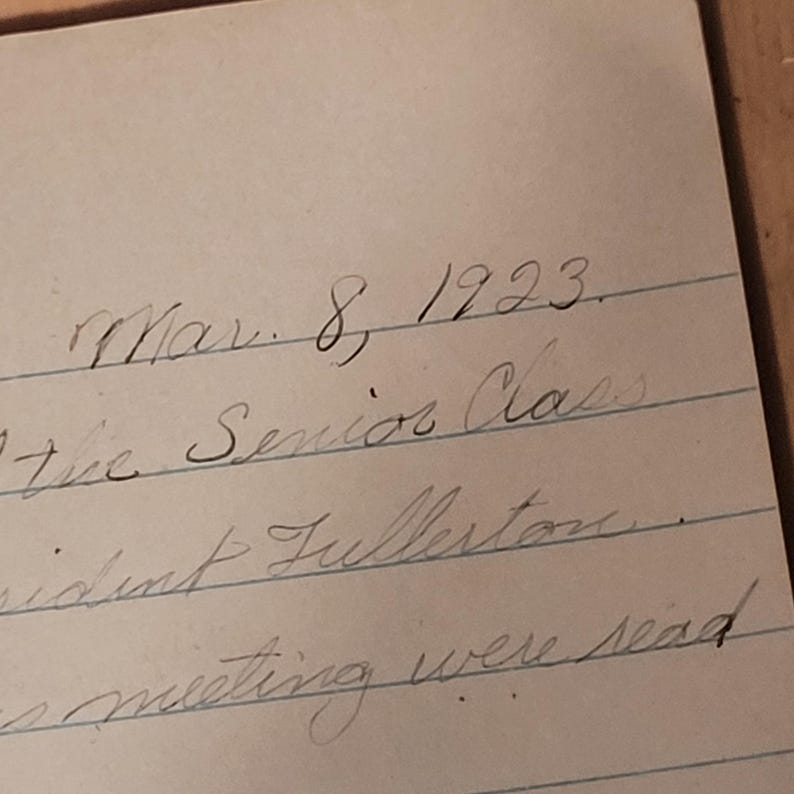 Vintage Composition Book Has Writing Dated 1922-23 Fowler Union HS ...