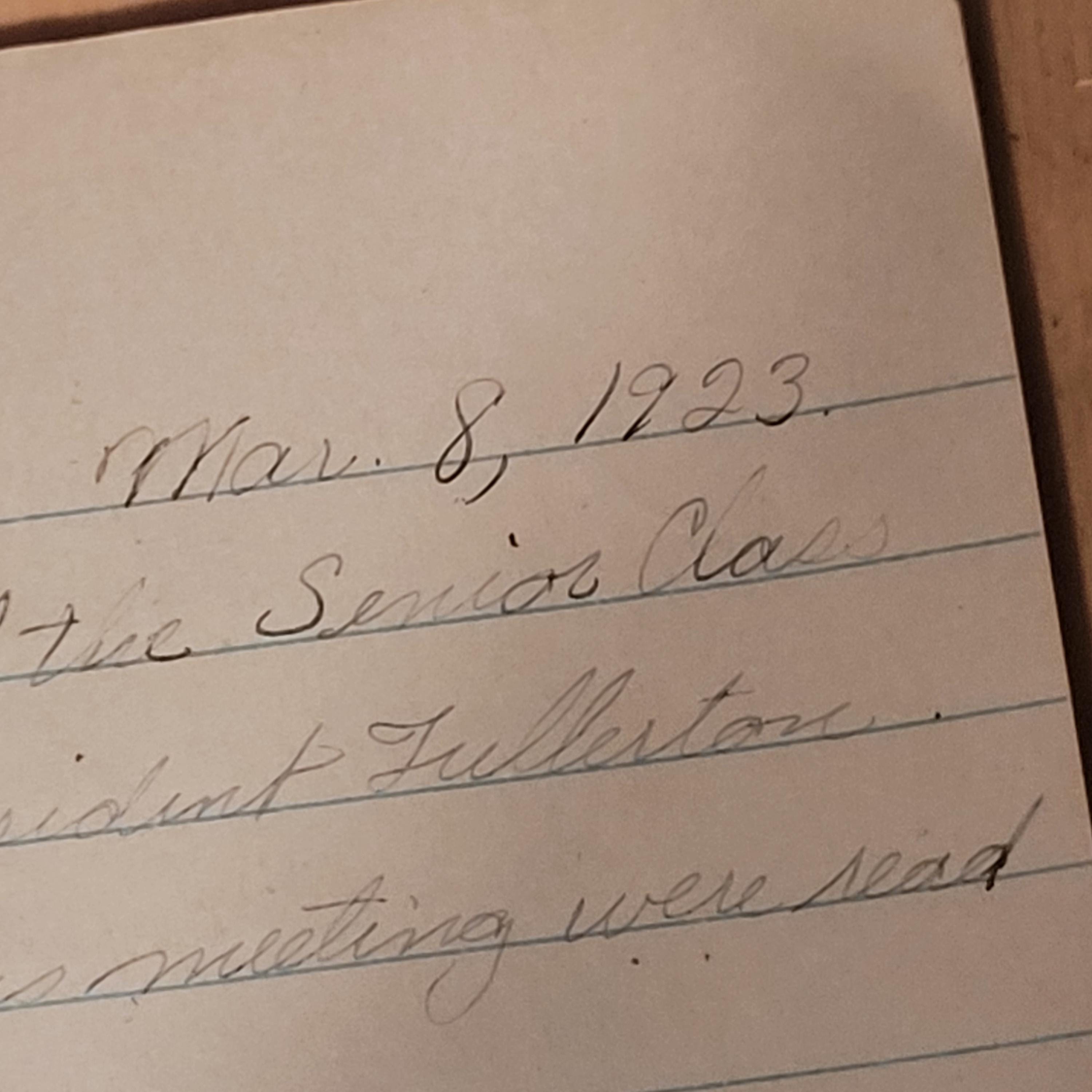 Vintage Composition Book Has Writing Dated 1922-23 Fowler Union HS ...