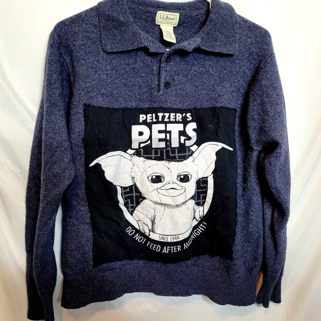 Vintage Upcycle Sweater Gremlins Gizmo Peltzers Pets LL Bean Size ...