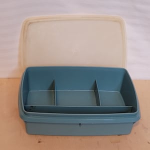 Tupperware Tuppercraft 767 Storage Container Light Blue 2 Piece Missing ...