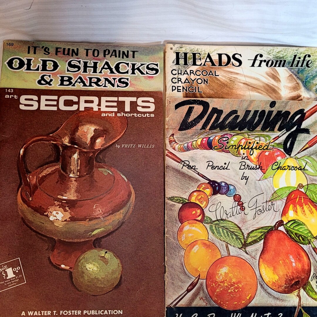 Vintage Walter Foster Art Books Lot of 4 Drawing Heads From Life Art ...
